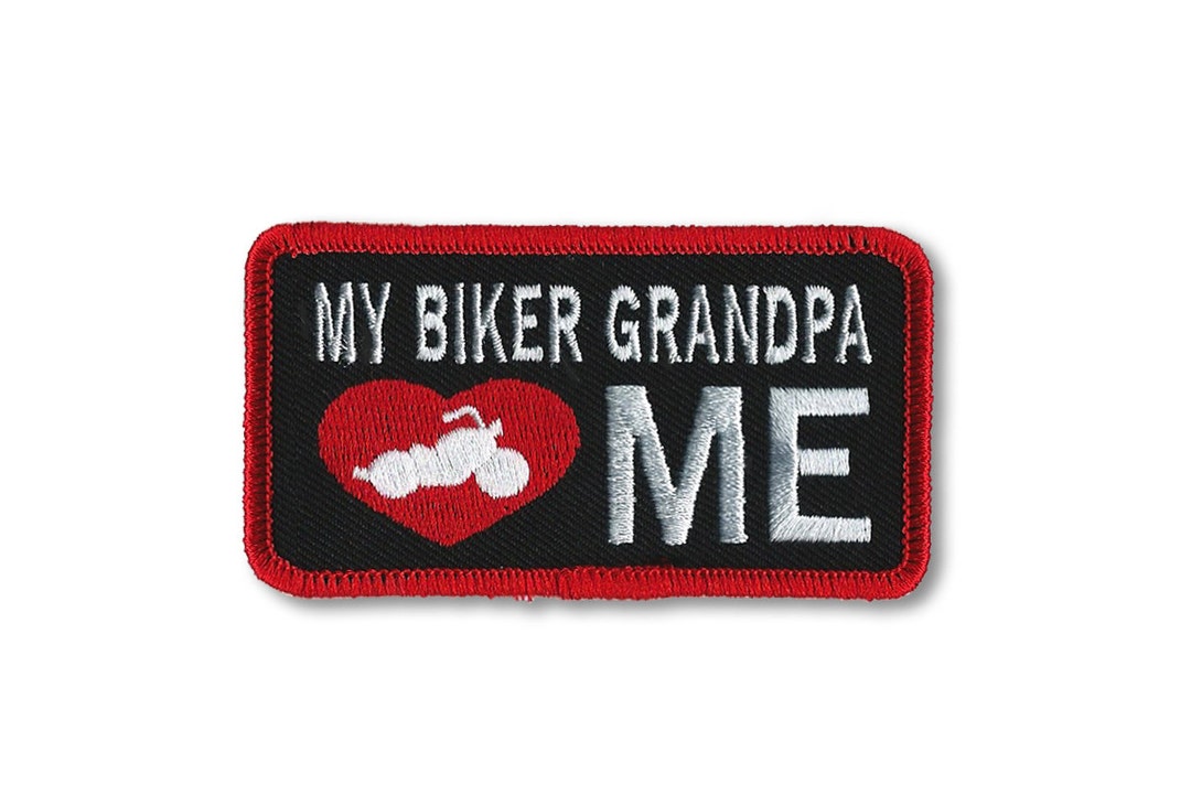 EMBROIDERY PATCH, My Biker Grandpa Loves Me, Biker Patches, Motorcycle ...