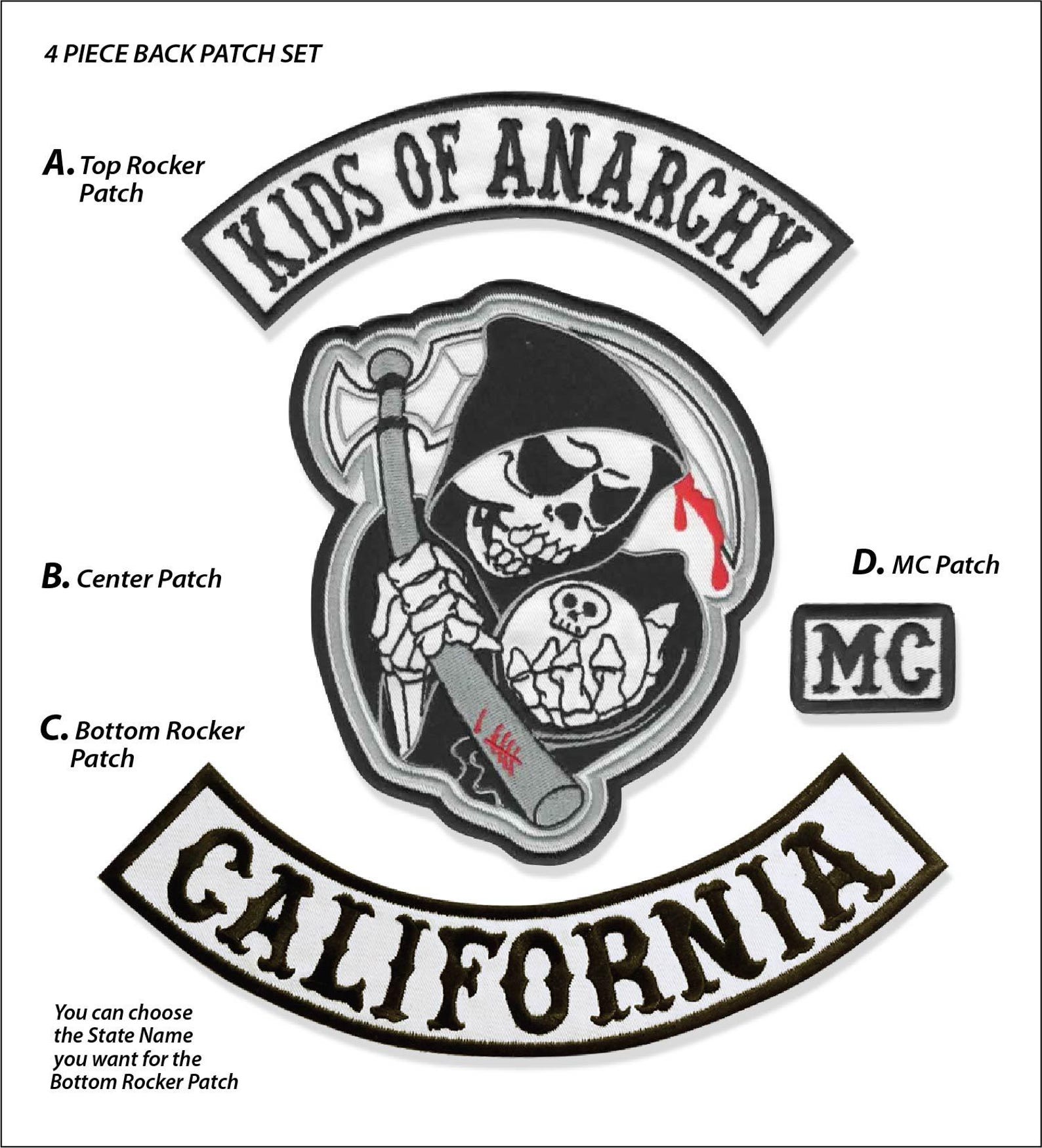 KIDS OF ANARCHY Leather Vest Includes Patch Set. Sons of Anarchy Fan ...