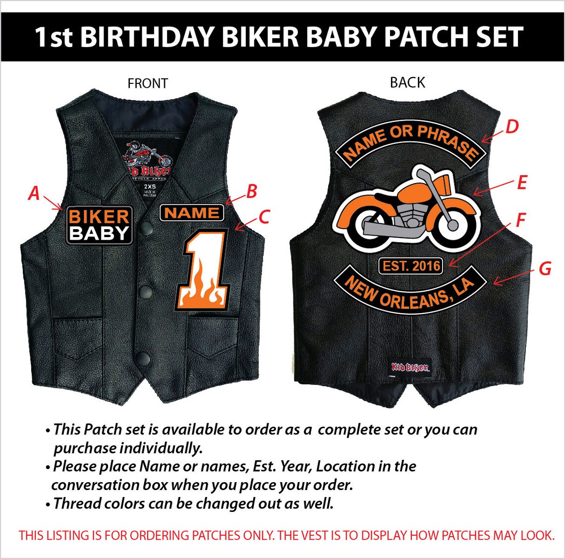 BABY BIKER 1st Birthday Patch Set Only Harley Davidson Baby - Etsy