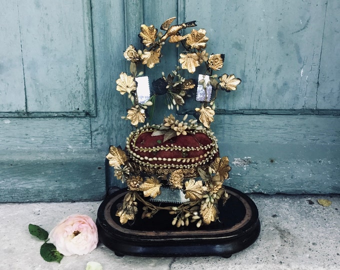 French Marriage Stand - A Beautiful Antique Velvet Cushion & Original ...