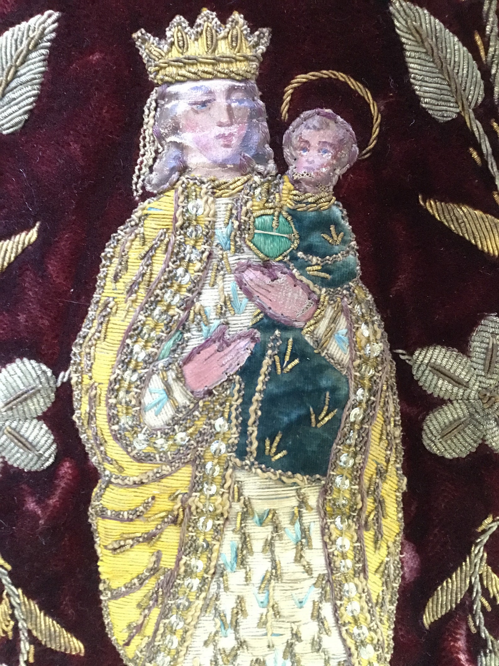 A Stunning Late 17th Century Embroidery Ecclesiastical Virgin Mary ...