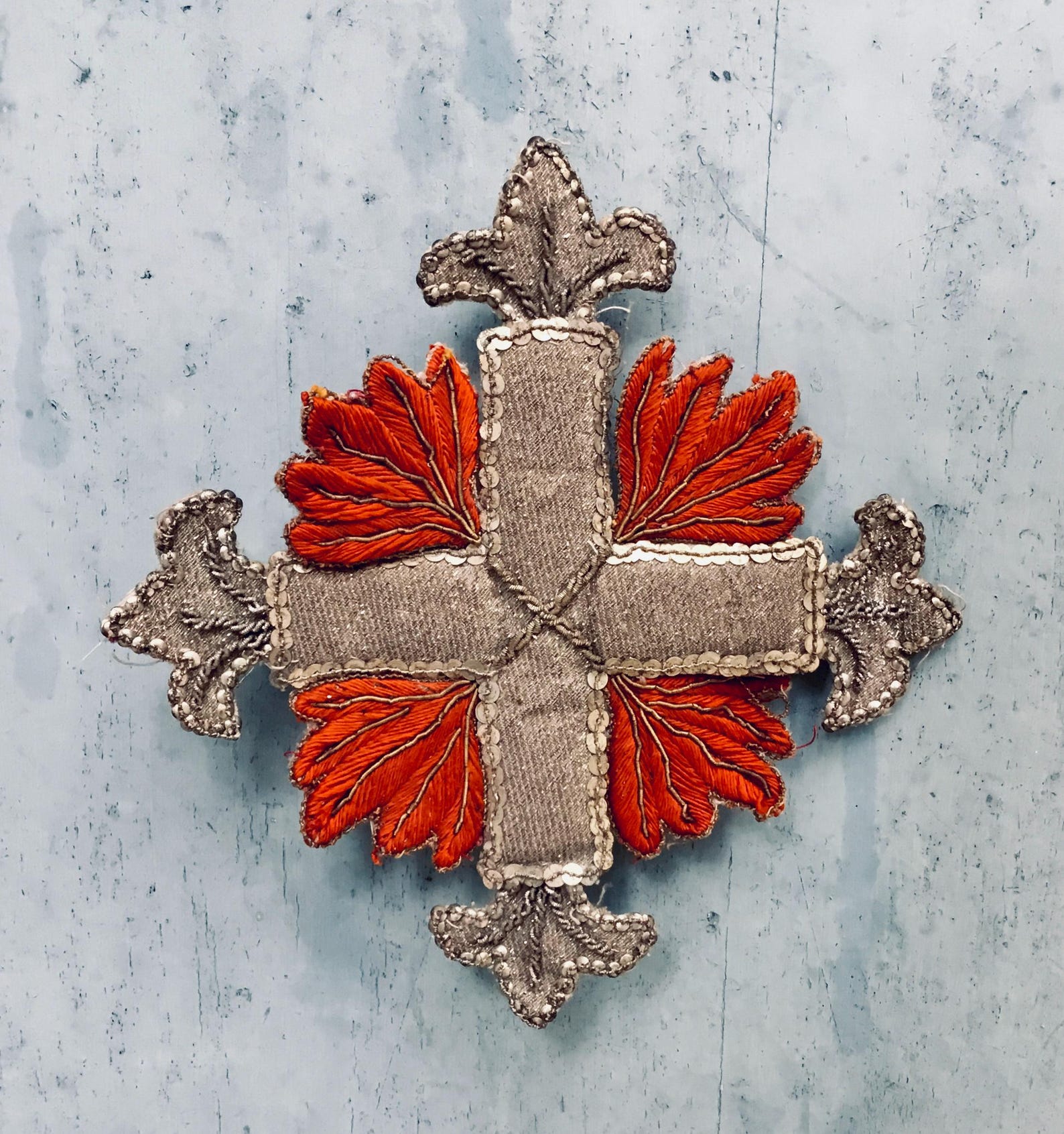Antique Italian Silver Thread Embroidery Appliqué, 18th Century ...