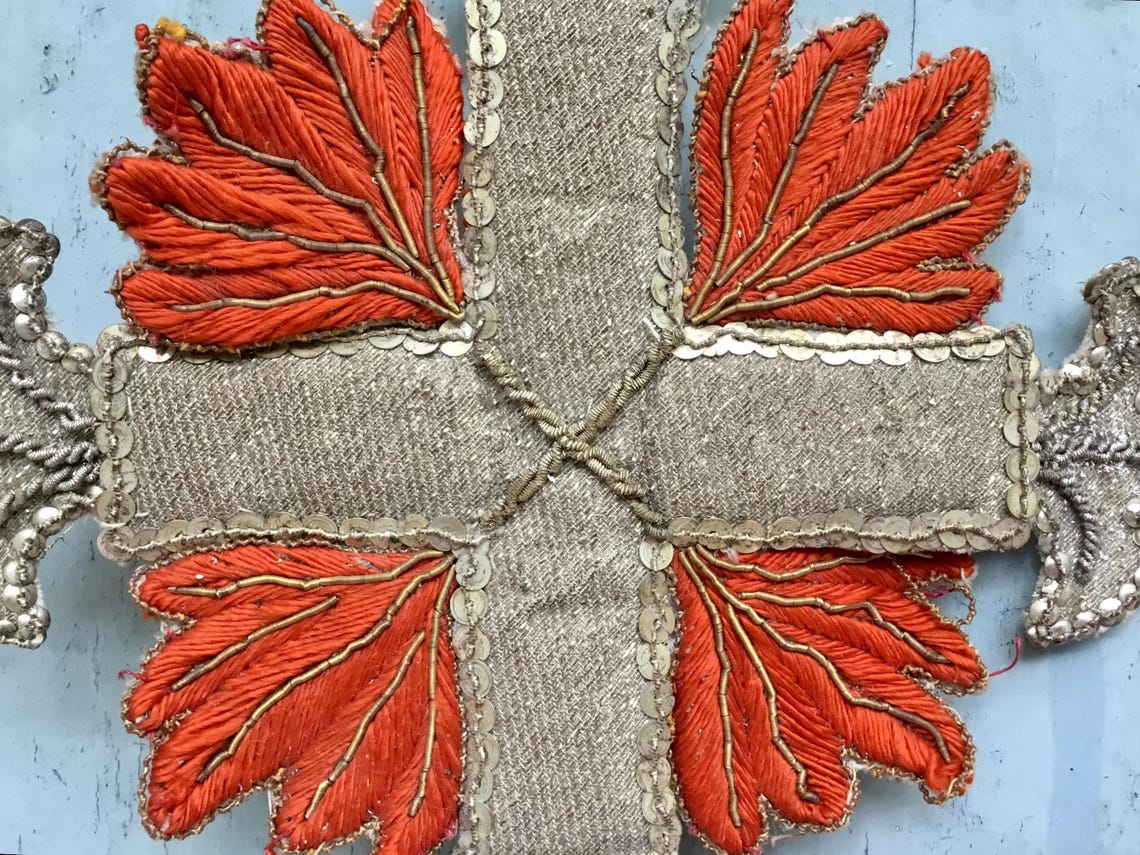 Antique Italian Silver Thread Embroidery Appliqué, 18th Century ...