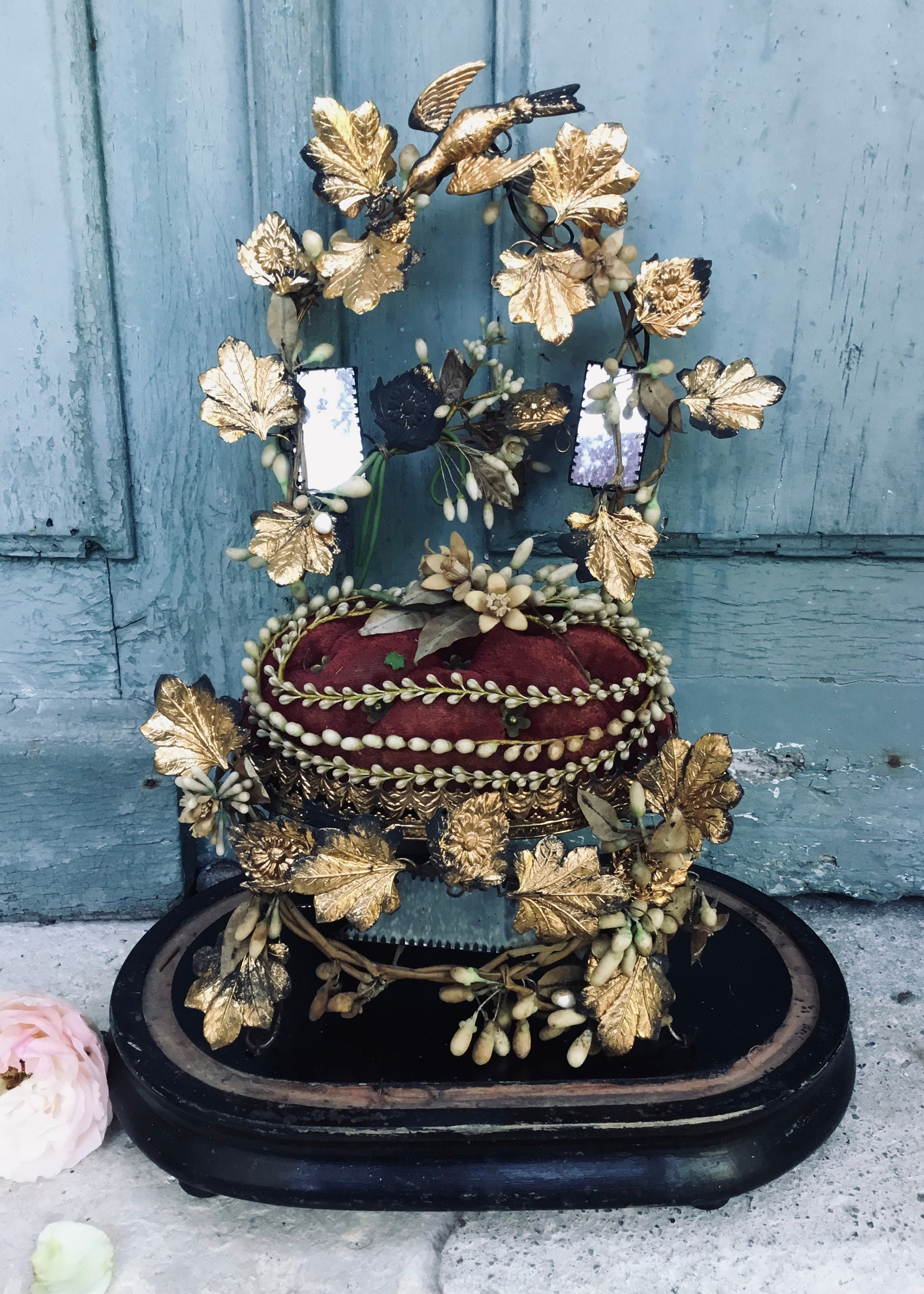 French marriage stand A beautiful antique velvet cushion & | Etsy