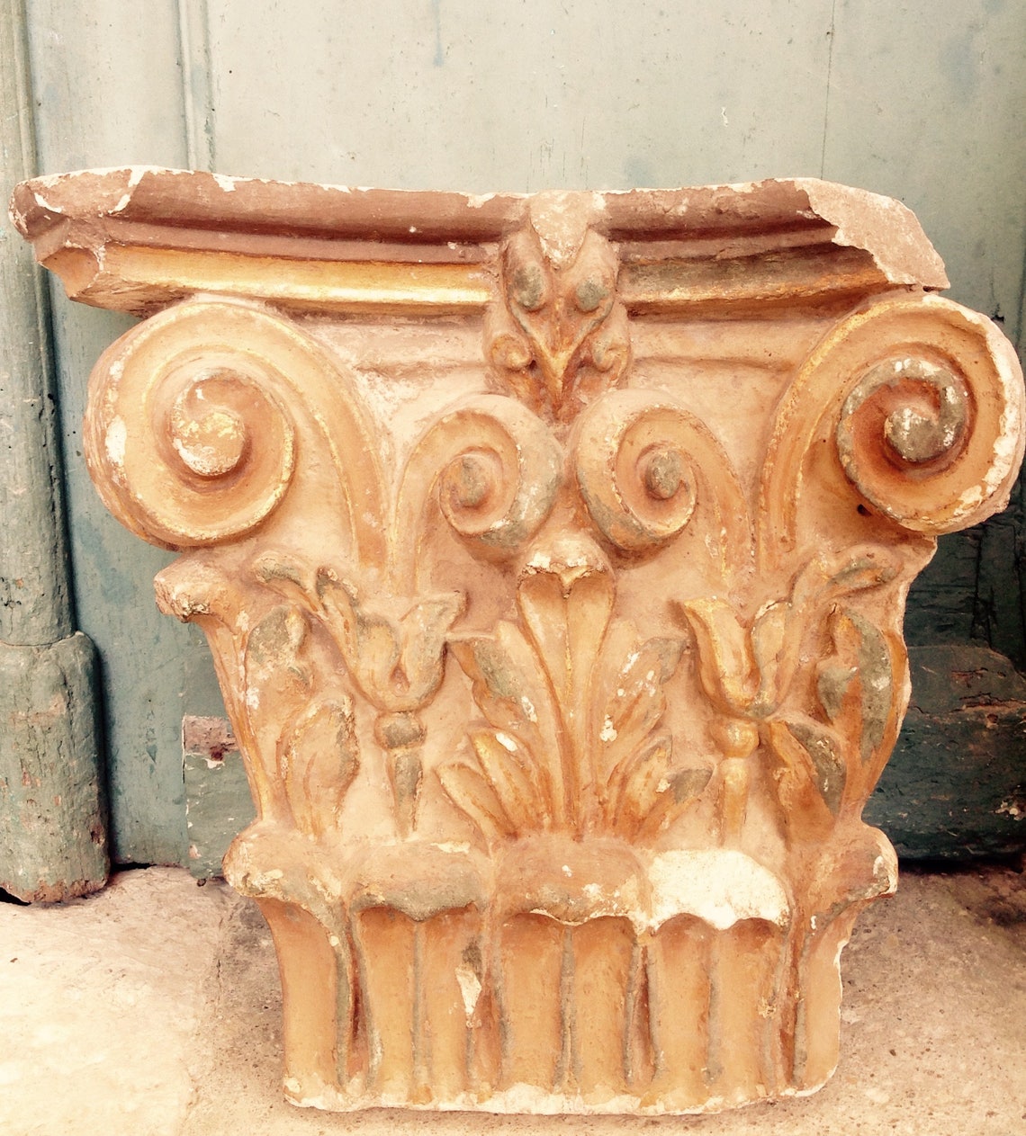 Plaster capitals pair Beautiful pair of antique French | Etsy