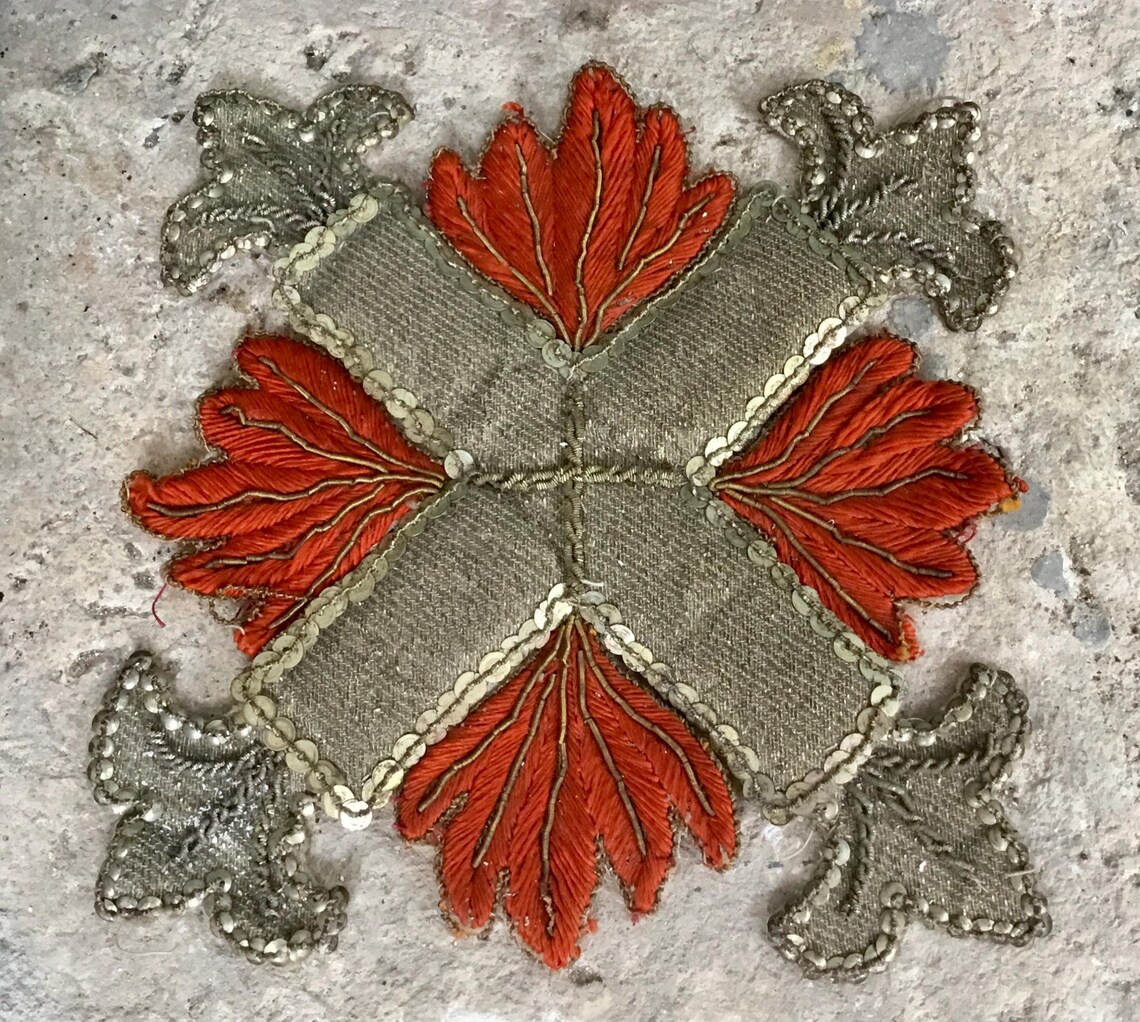Antique Italian Silver Thread Embroidery Appliqué, 18th Century ...