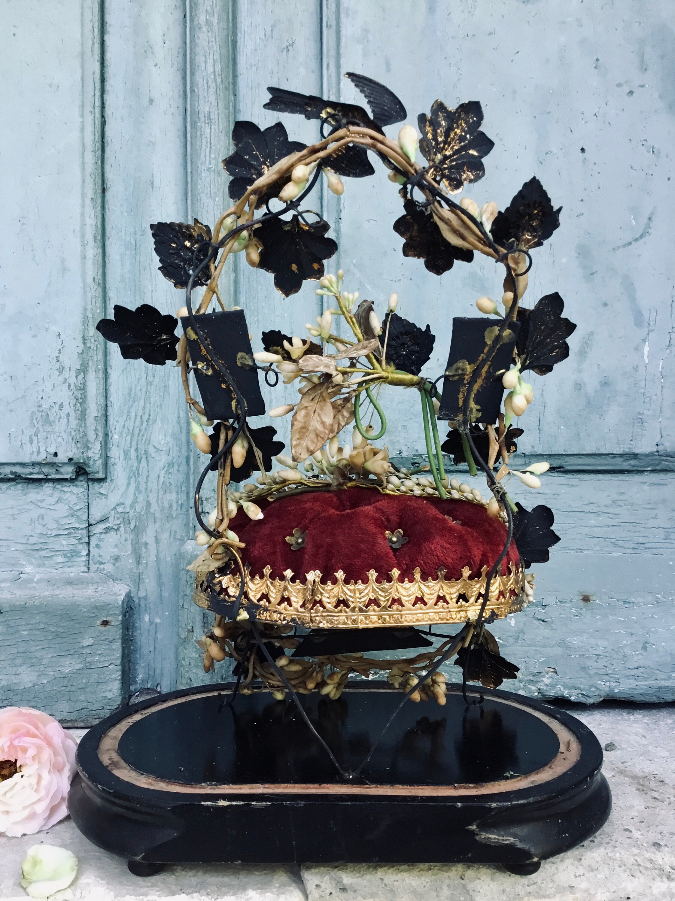 French marriage stand A beautiful antique velvet cushion & | Etsy