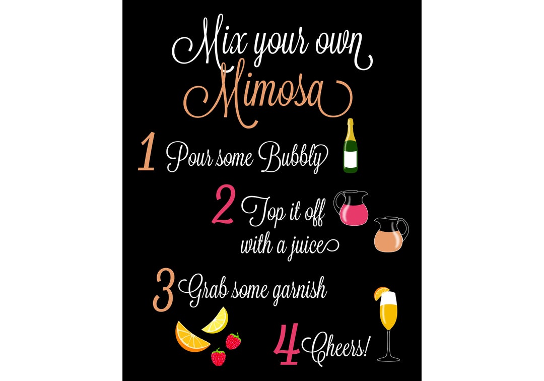 Make Your Own Mimosa Sign With Directions - Etsy