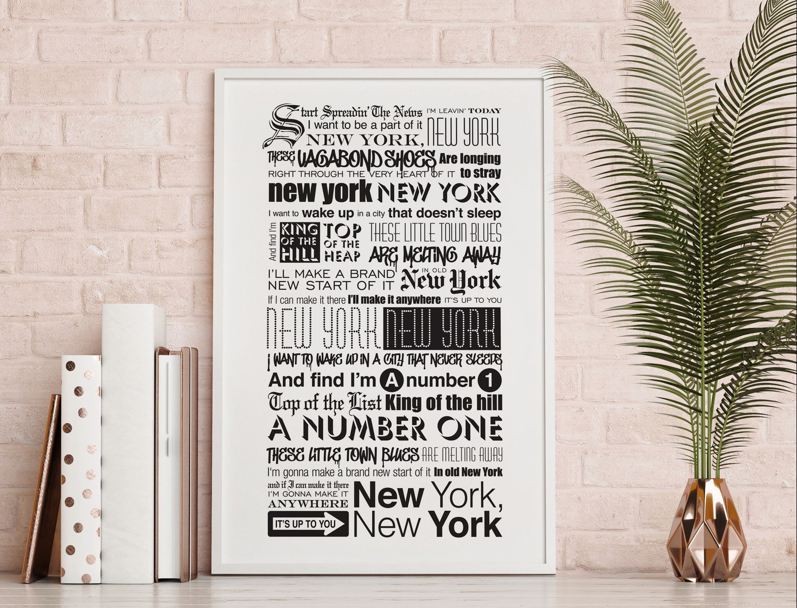 New York New York by Frank Sinatra Lyrics Typography Poster - Etsy
