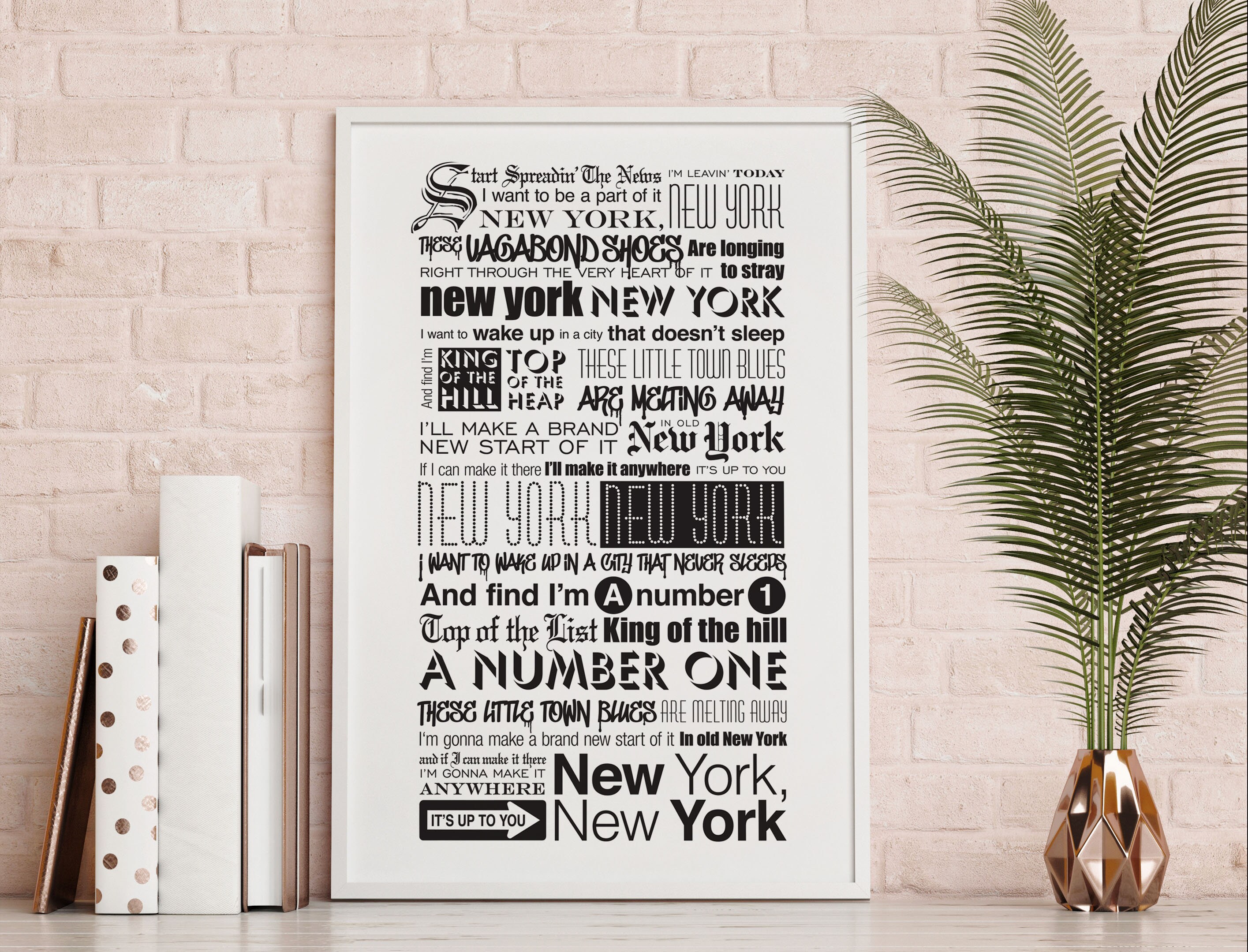 New York, New York by Frank Sinatra Lyrics Typography Poster - DIGITAL ...
