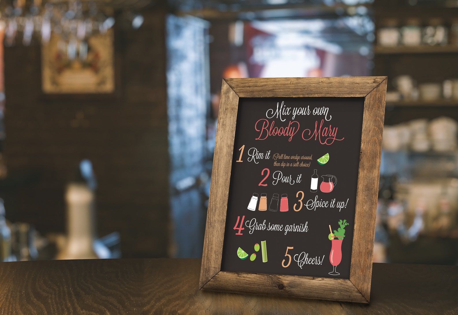 Bloody Mary Bar Sign - Mix Your Own - Instructions - DIGITAL FILE ONLY ...