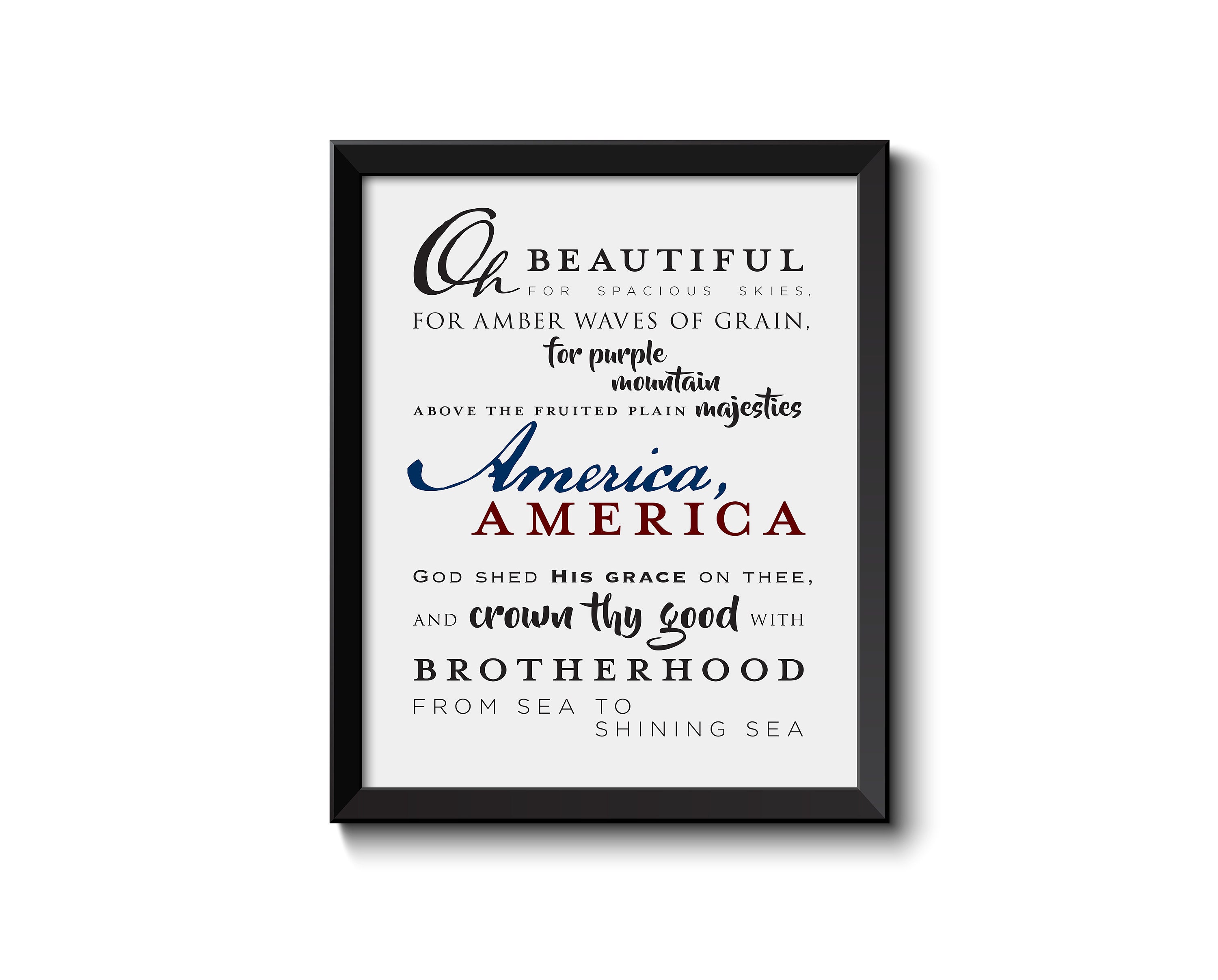America the Beautiful Song Lyric Poster July 4th Decor - Etsy UK