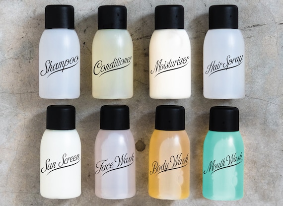 Travel Toiletry Bottle Label Shampoo Conditioner Body - Etsy