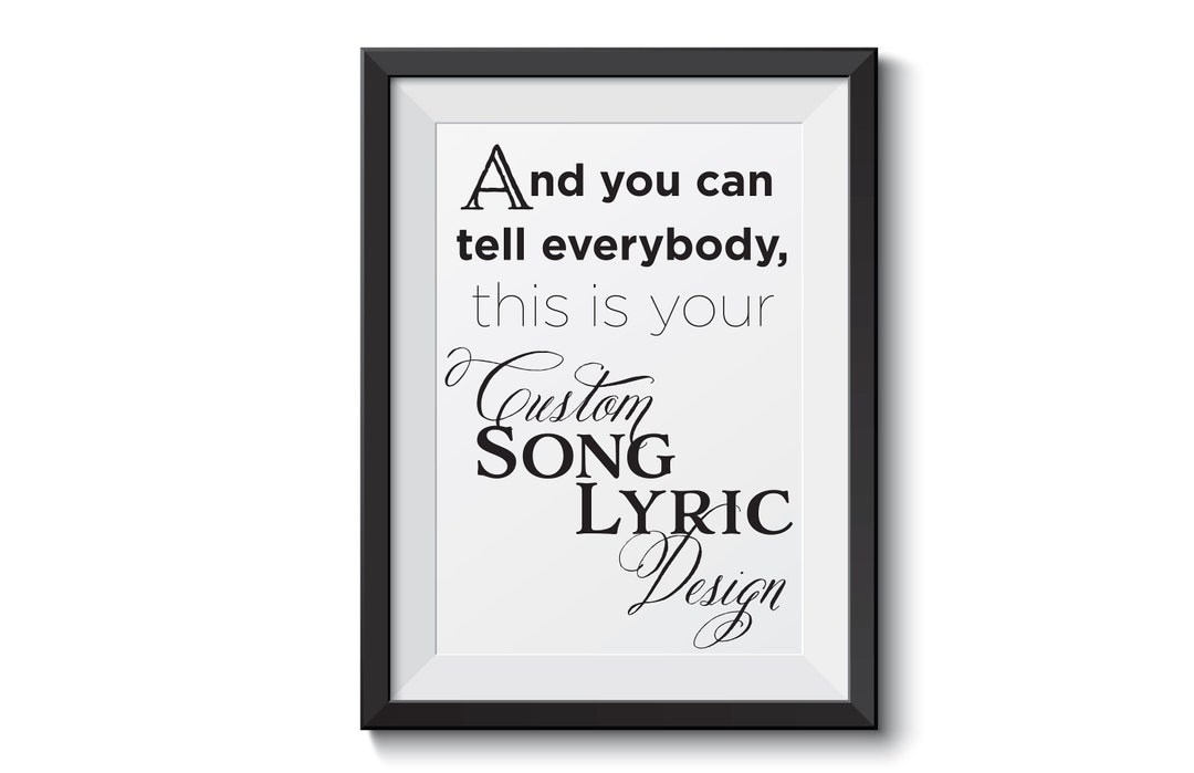 Custom Song Lyric Poster Design - Etsy