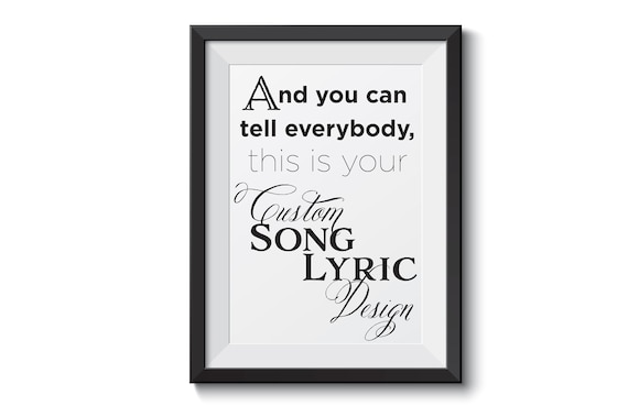 Custom Song Lyric Poster Design | Etsy