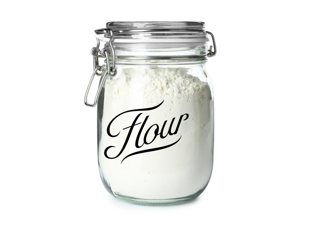 Flour Sticker Decal Label - Kitchen Canister Organization - Easy Craft ...