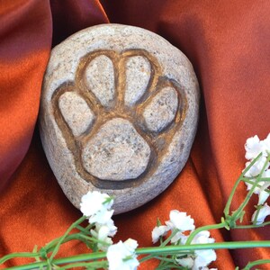 Stone Engraved W/ Initial Option Pet Paw, Memory Carved Stone, Dog ...