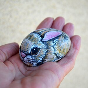Rabbit Rock Paintings, Made to Order, Hand Painted, Animal Rock Art ...