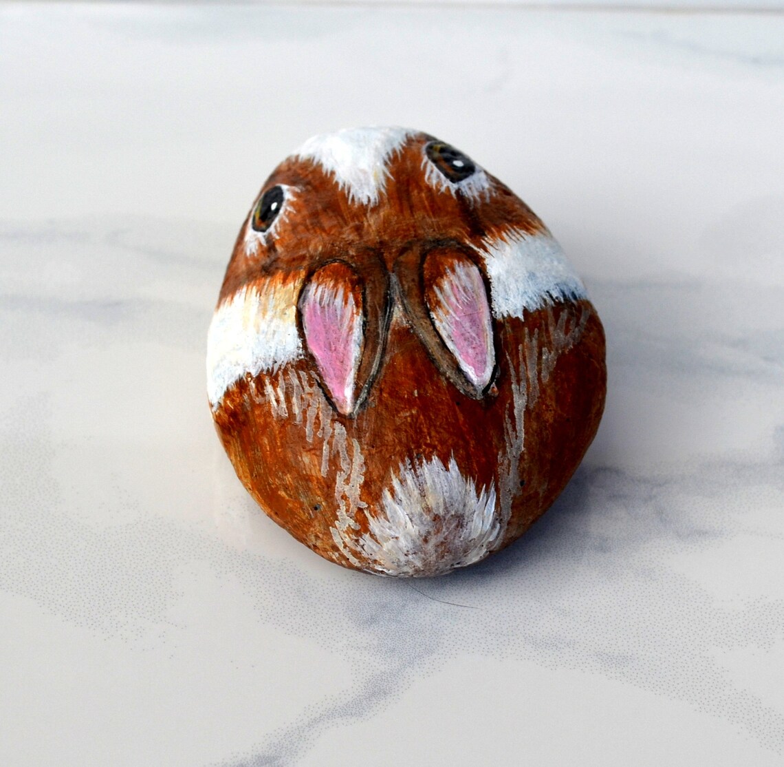 Painted Rabbit Rock Art Dutch Rabbit Animal Rock Art Pet - Etsy
