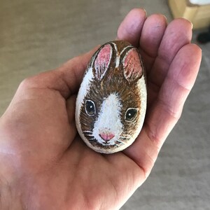 Rabbit Rock Paintings, Made to Order, Hand Painted, Animal Rock Art ...