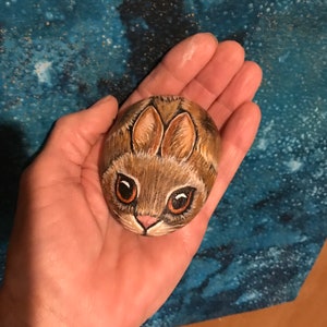 Rabbit Rock Paintings, Made to Order, Hand Painted, Animal Rock Art ...