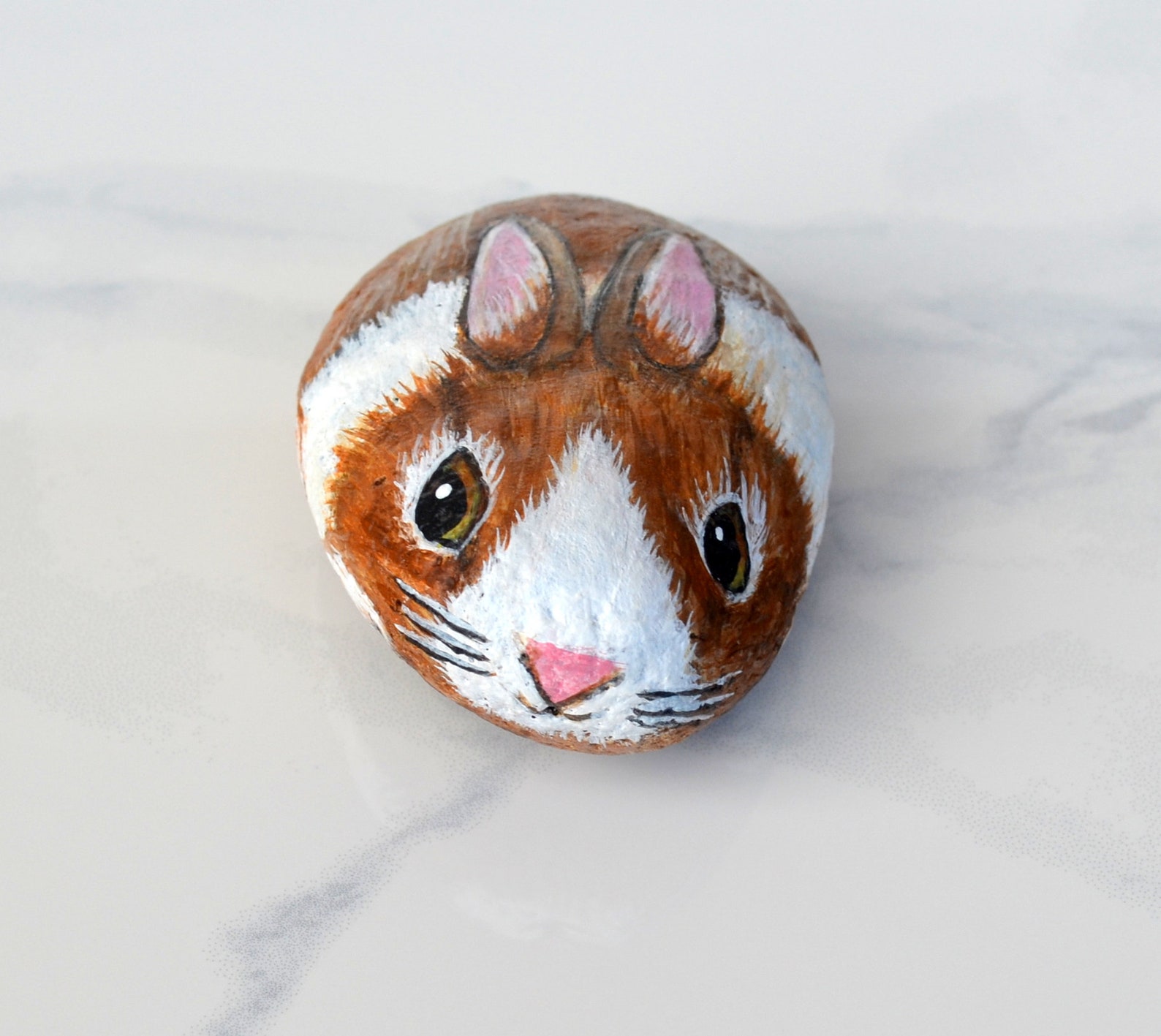 Painted Rabbit Rock Art Dutch Rabbit Animal Rock Art Pet - Etsy