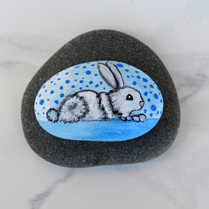 Easter Bunny Rabbit Rock Gift for Kids Basket Colorful Hand Painted ...