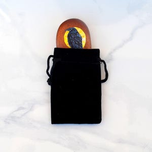 Raven Bird Totem Artwork * Pocket Rock Black Raven Pebble * Spirit ...