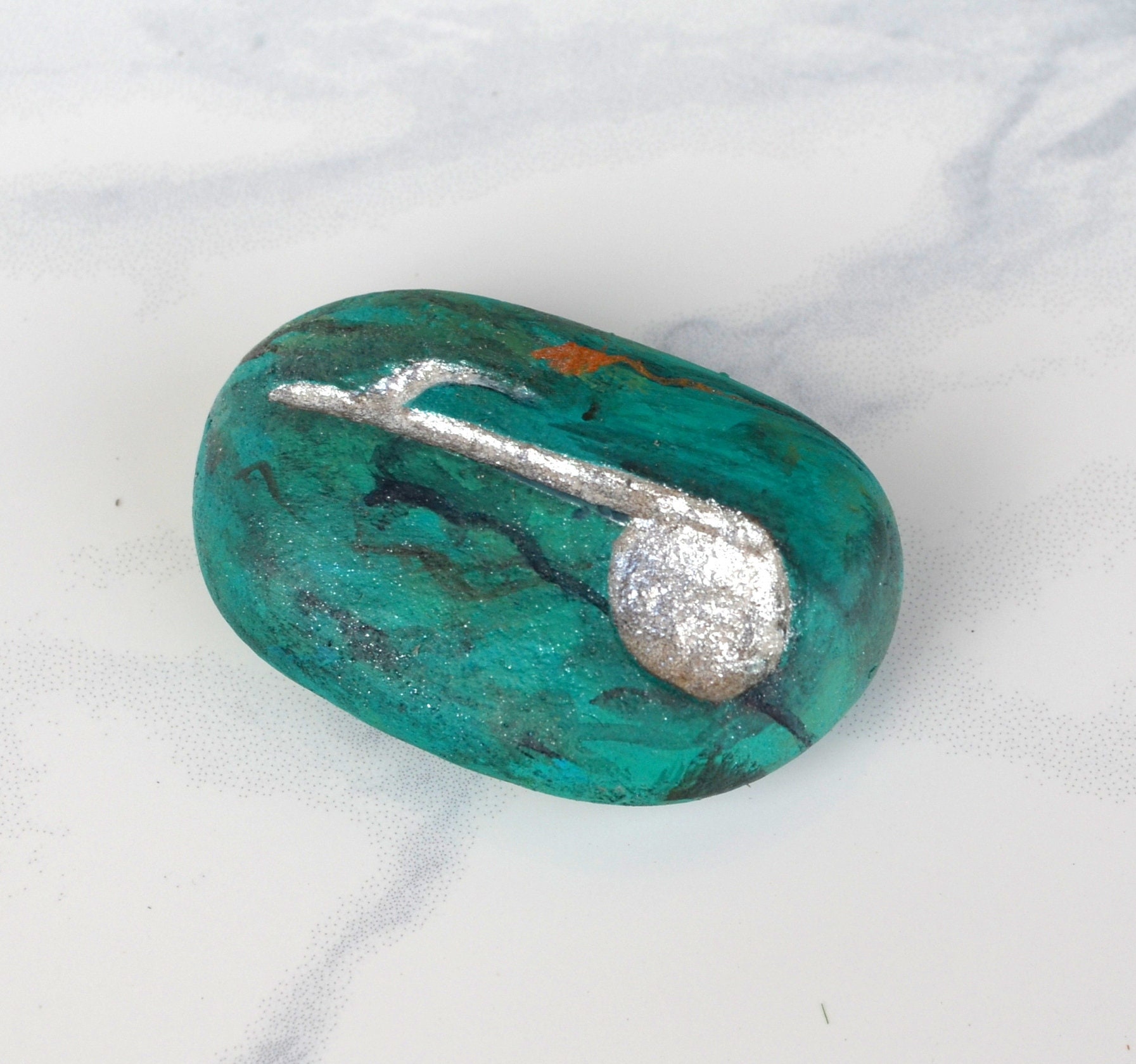 Musical Note Token Stone, Symbol of Sound Art, Hand Carved Gift, Hand ...