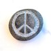 Peace Sign Engraved Pocket Stone, Carved River Rock, Peace on Stone ...
