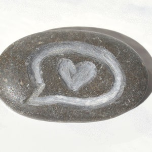 Heart Pocket Pebble, Hand Carved Rock Art, Engraved River Rock ...