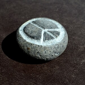 Peace Sign Engraved Pocket Stone, Carved River Rock, Peace on Stone ...