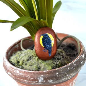 Raven Bird Totem Artwork Pocket Rock Black Raven Pebble Spirit Animal ...