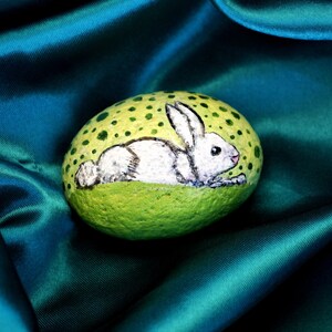 Easter Bunny Rabbit Rock Gift for Kids Basket Colorful Hand Painted ...