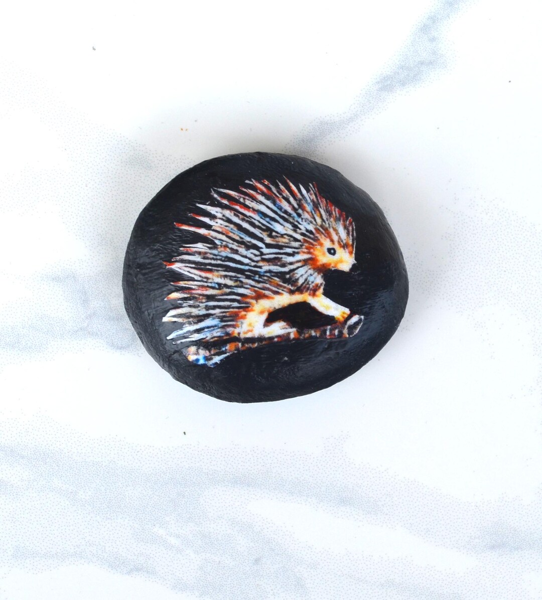 Porcupine Protection Worry Stone * Original Handmade Animal Artwork ...