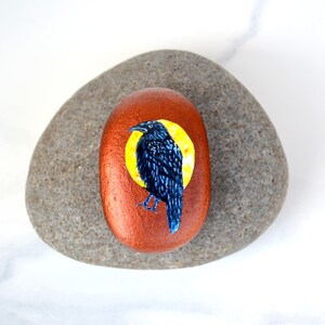 Raven Bird Totem Artwork * Pocket Rock Black Raven Pebble * Spirit ...