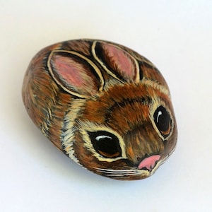 Rabbit Rock Paintings, Made to Order, Hand Painted, Animal Rock Art ...