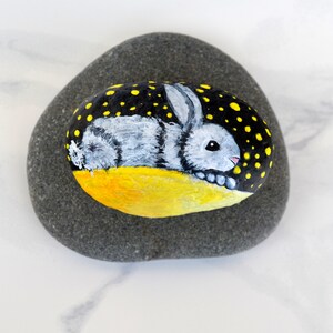 Easter Bunny Rabbit Rock Gift for Kids Basket Colorful Hand Painted ...