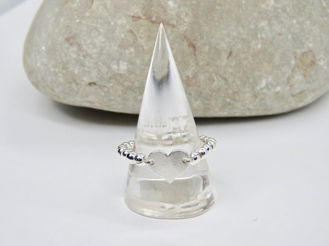 Sterling Silver Stretch Ring. Heart Stretch Ring. Easy to - Etsy