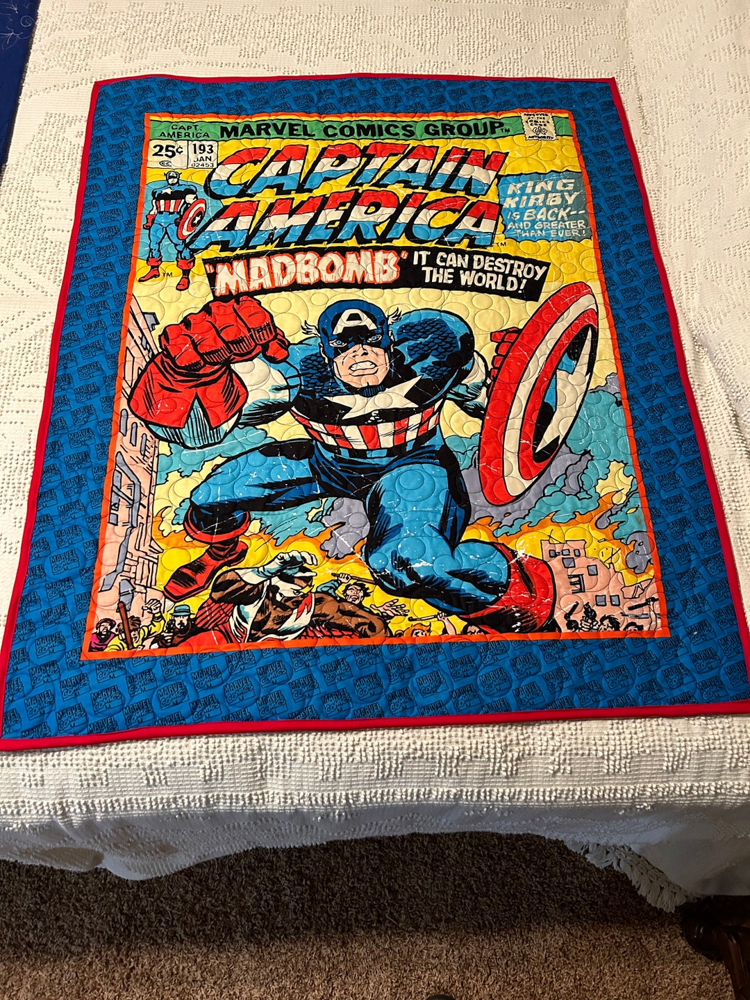 Marvel Captain America Quilt. Kids Quilt, Boy Quilt, Play Quilt, Free ...