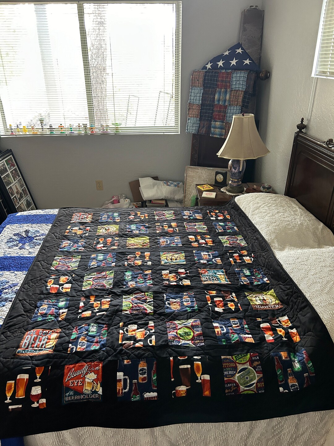 Handmade Beer Quilt, Eddie Bauer Flannel Backing, Man Cave Decor - Etsy