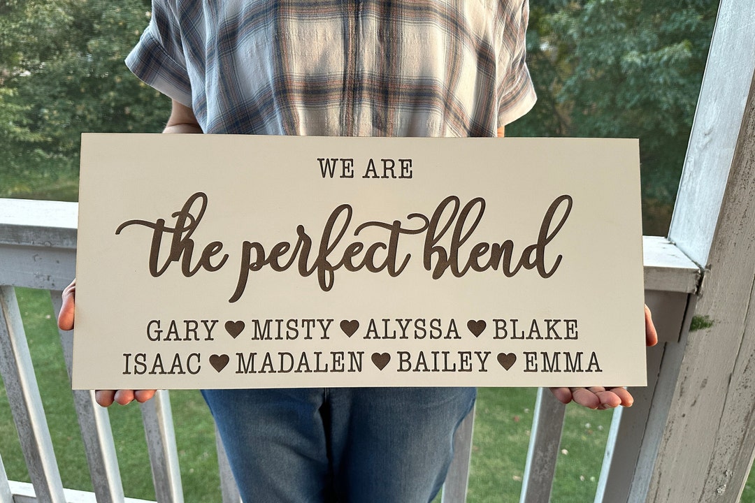The Perfect Blend - Wedding Sign ~ Blended Family Wall Hanging ~ Coffee ...