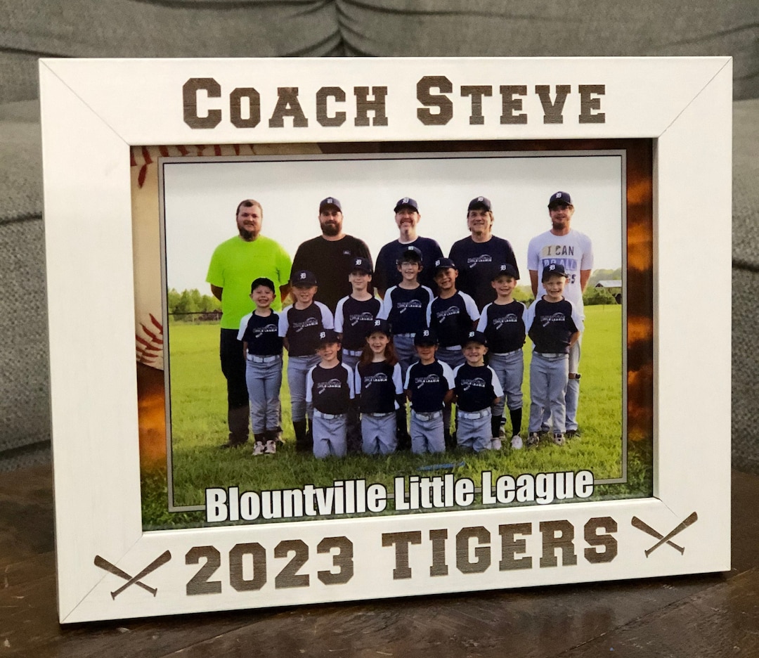 Laser Engraved Sports Team Picture Frame: Personalized Coach Gift (4x6 ...