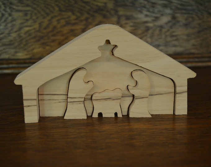 Natural Wood Nativity Puzzle Set Christmas Unfinished - Etsy