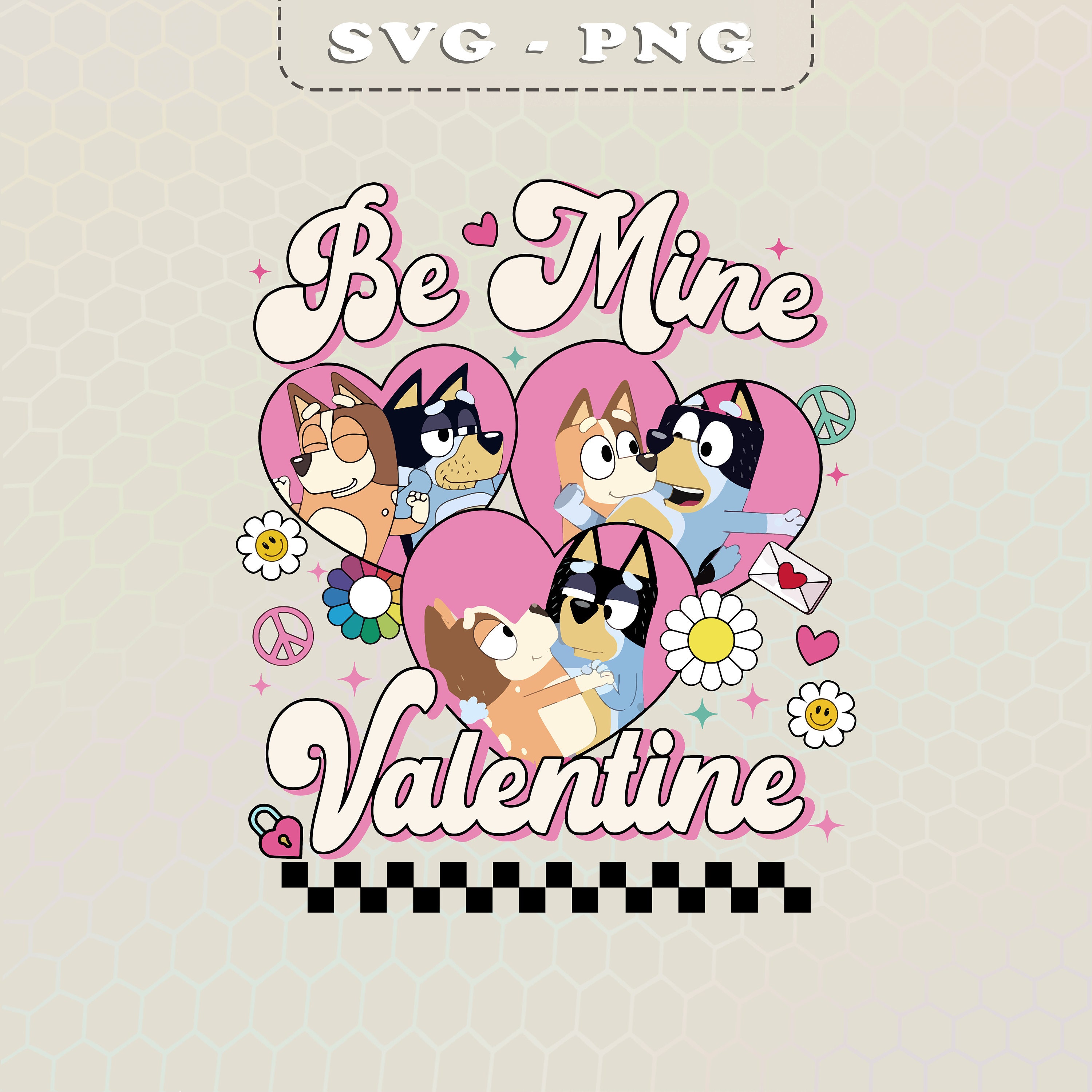 Bluey and Friends Valentines Day PNG, Valentines Day PNG File for ...