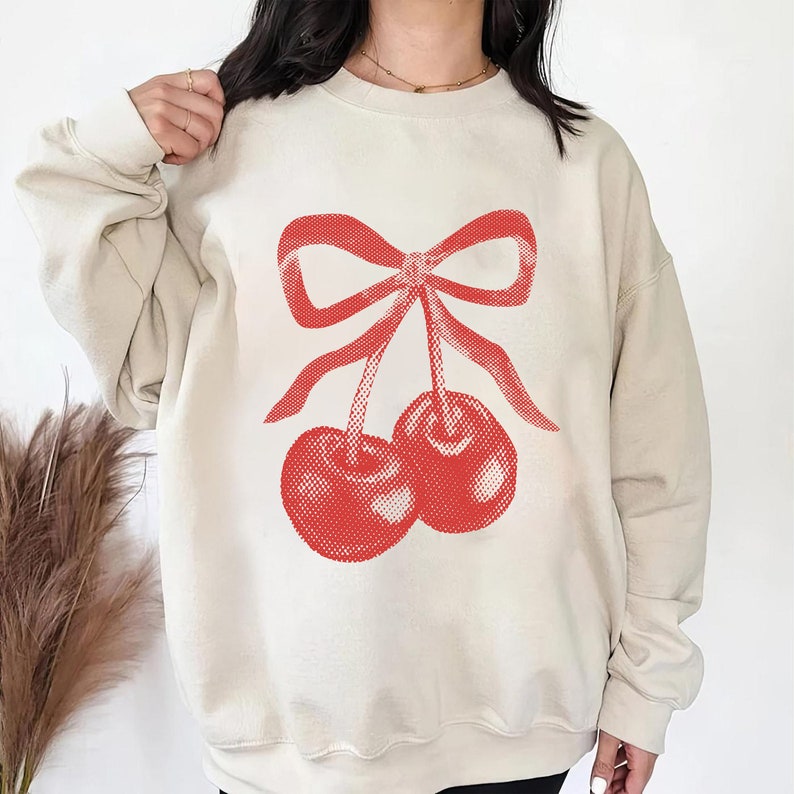 Cherry With Bow PNG, Ribbon Preppy PNG File for Digital Download ...