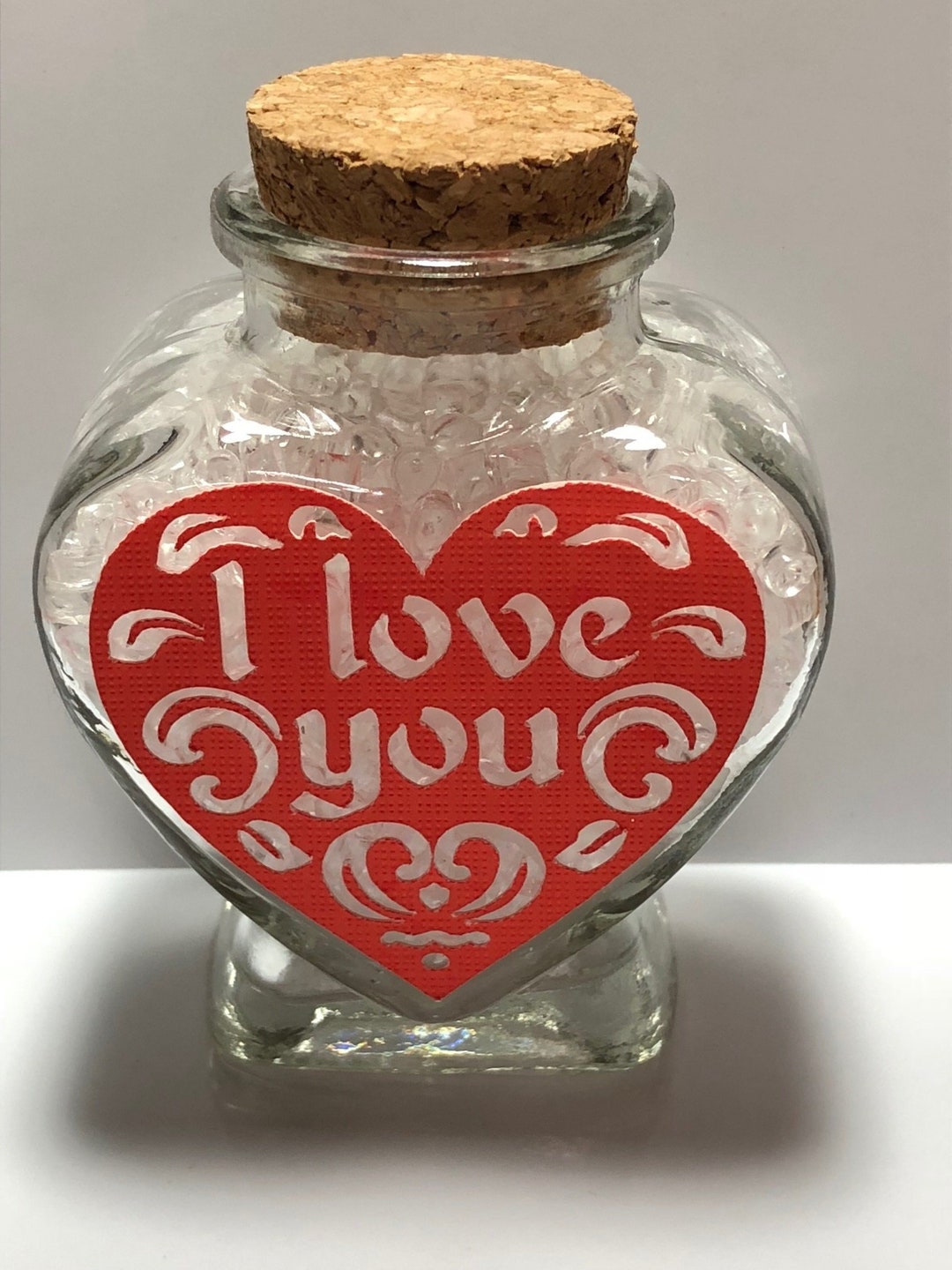 I Love You Glass Heart Jar: Wedding Favors, Valentine's Gift - Etsy
