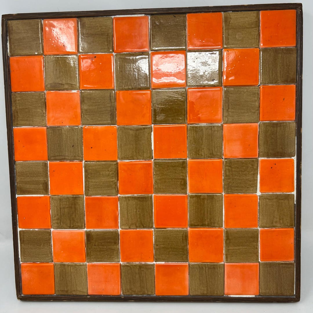 Vintage 60s 70s Mosaic Trivet Style Tile Checkerboard - Etsy