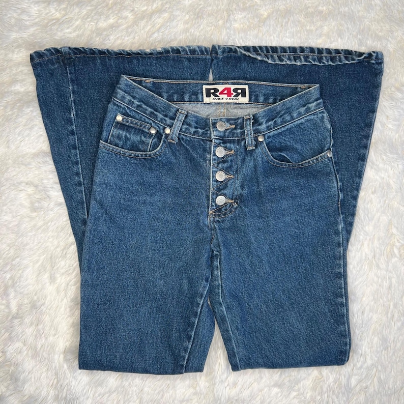 Vintage 90s Raver Flare Bellbottom Butterfly Jeans - Etsy