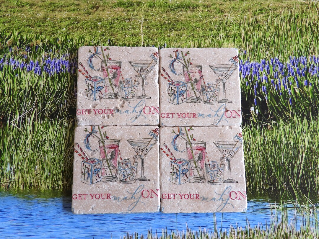MAHJONG STONE COASTERS - Etsy